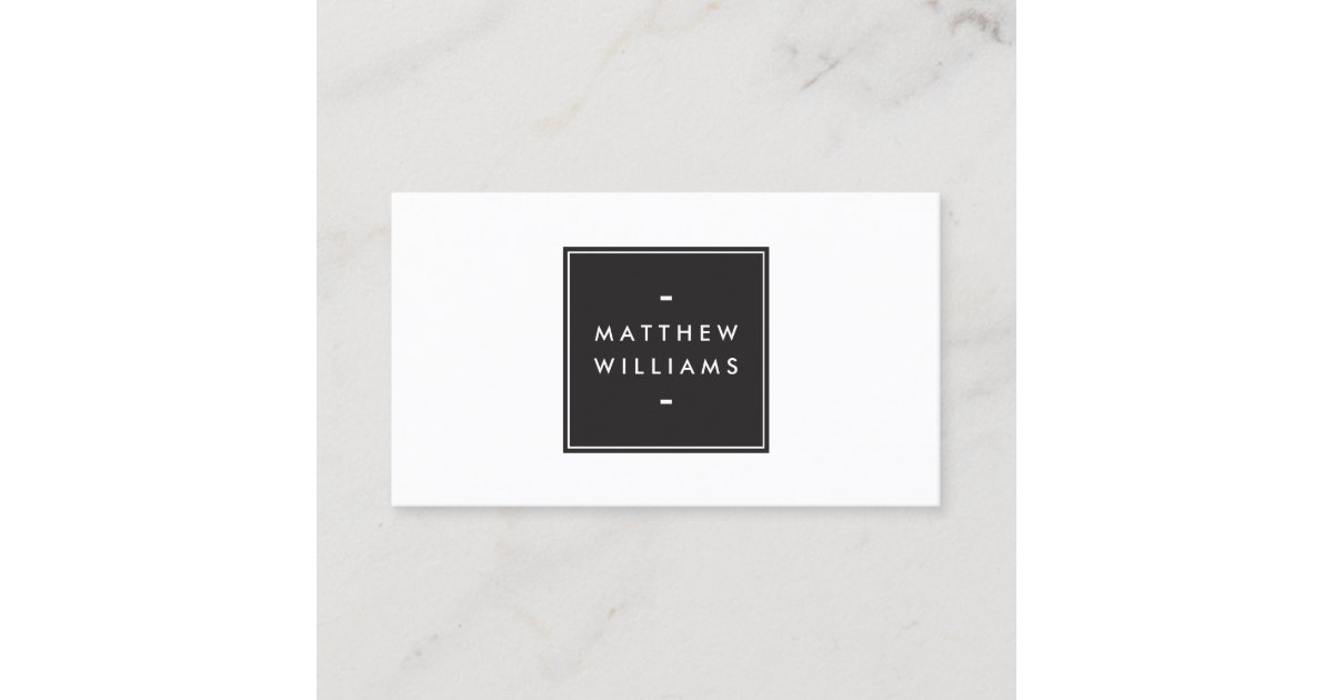 Elegant Modern Luxury Simple Black Box Name Logo Business Card | Zazzle