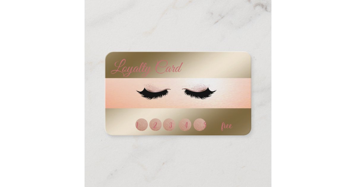 Elegant Modern Makeup, Faux Lashes Loyalty Card | Zazzle
