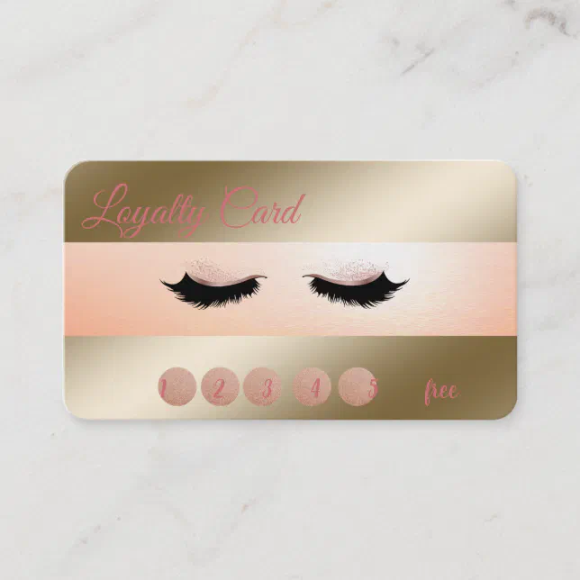 Elegant Modern Makeup, Faux Lashes Loyalty Card | Zazzle