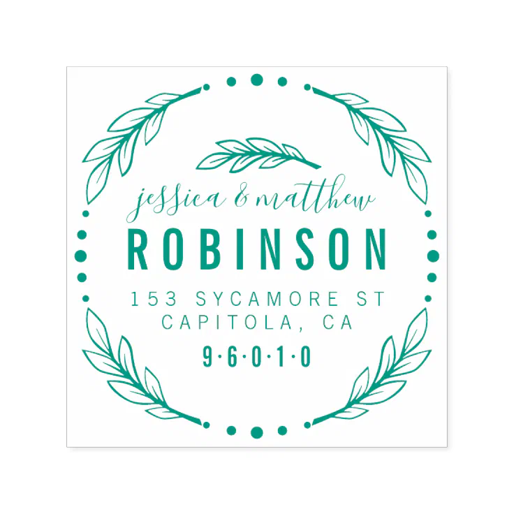 Elegant Modern Married Couple Return Address Self-inking Stamp | Zazzle