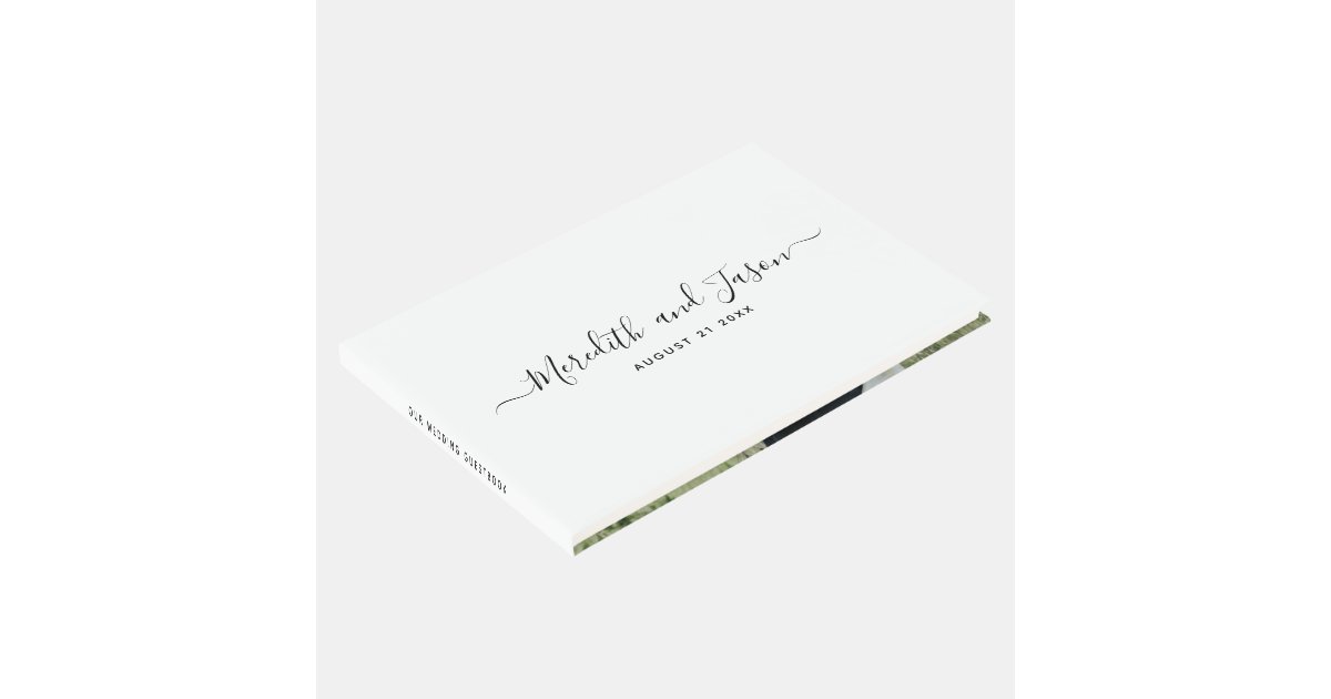 Elegant Modern Minimal Calligraphy Photo Wedding Guest Book | Zazzle