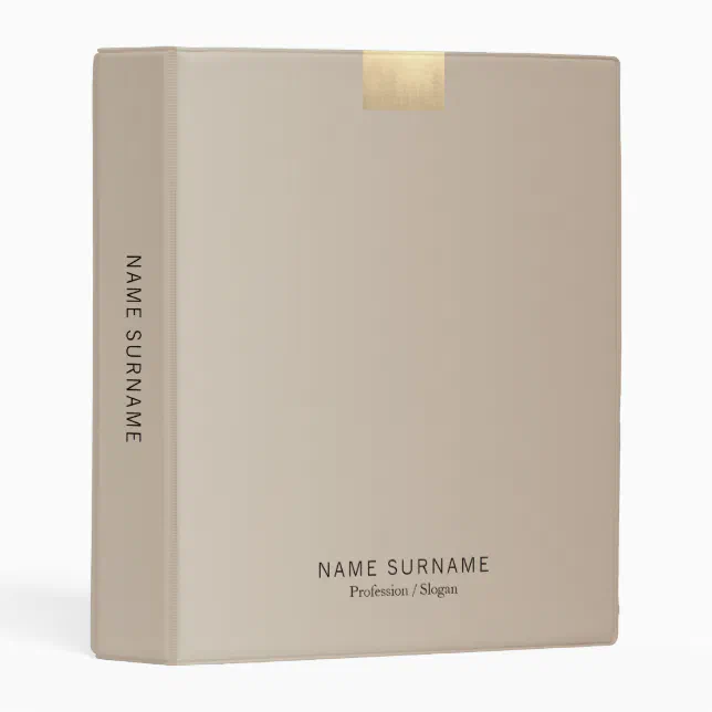 Elegant Modern Minimal Pastel Beige Gradient Gold Mini Binder | Zazzle