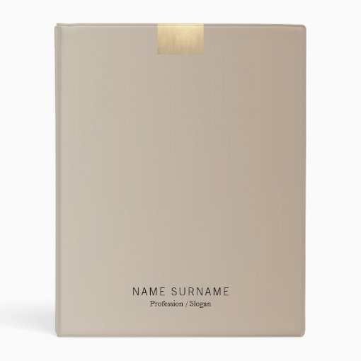 Elegant Modern Minimal Pastel Beige Gradient Gold Mini Binder | Zazzle