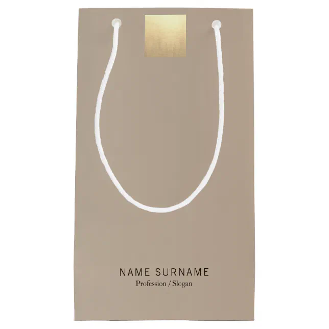 Elegant Modern Minimal Pastel Beige Gradient Gold Small Gift Bag | Zazzle