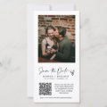 Elegant Modern Minimal Photo Booth Strip QR Code Save The Date | Zazzle
