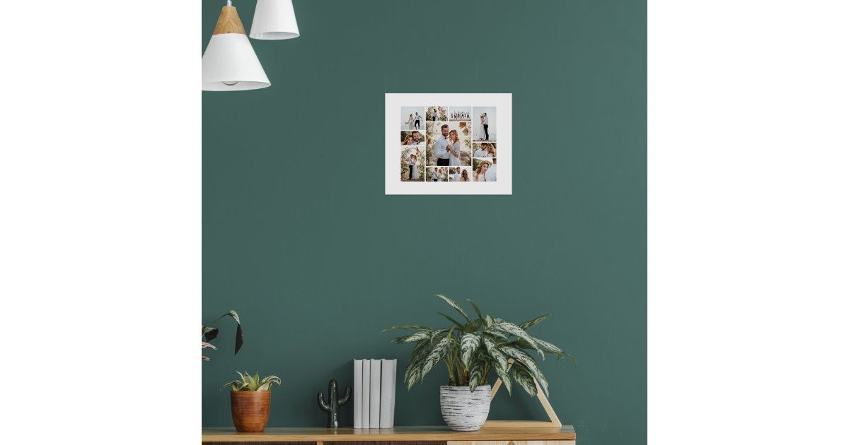 Elegant modern minimal photo collage simple clean poster | Zazzle