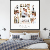 Elegant modern minimal photo collage wedding canvas print | Zazzle