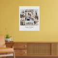 Elegant modern minimal photo collage wedding poster | Zazzle