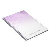 Elegant modern minimal purple glitter marble notebook | Zazzle