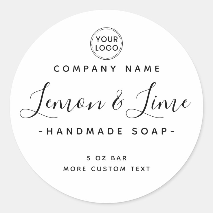 Elegant modern minimal round product label | Zazzle