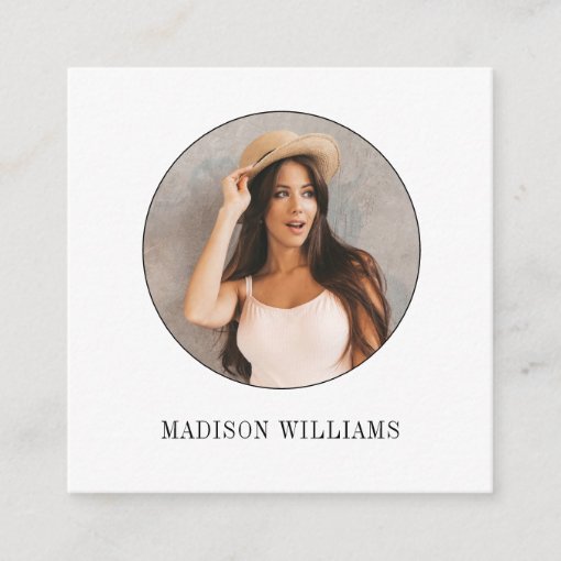 Elegant Modern Minimal Simple Photo Social Media Calling Card | Zazzle