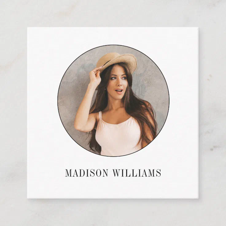 Elegant Modern Minimal Simple Photo Social Media Calling Card | Zazzle