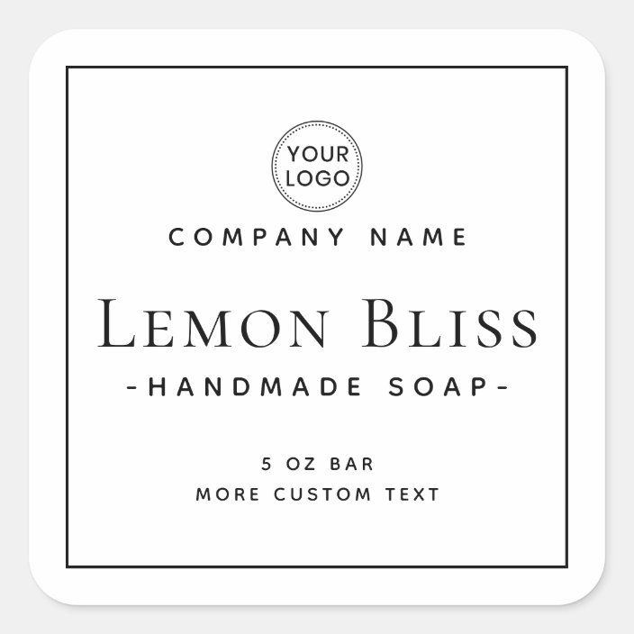 Elegant modern minimal square product label | Zazzle.com
