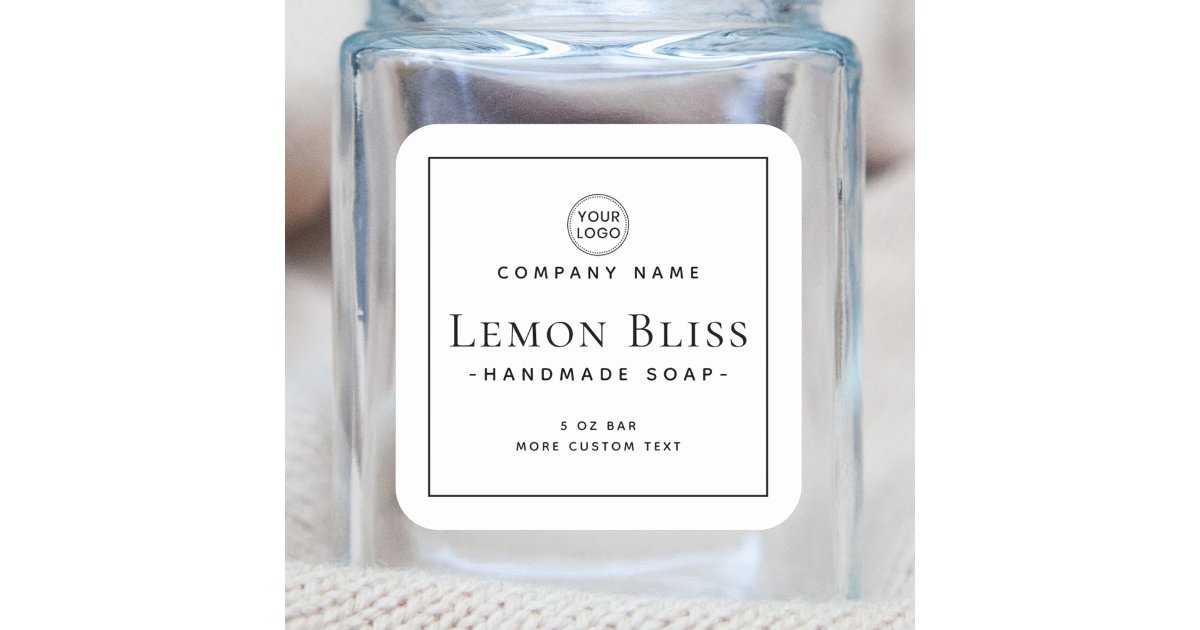 Elegant modern minimal square product label | Zazzle