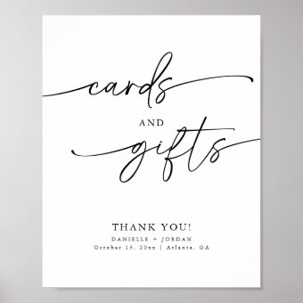 Elegant Modern Minimalist Cards And Gifts Sign | Zazzle