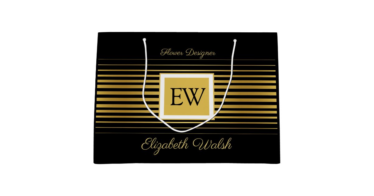Elegant Modern Minimalist Faded Gold Lines Design Large Gift Bag | Zazzle