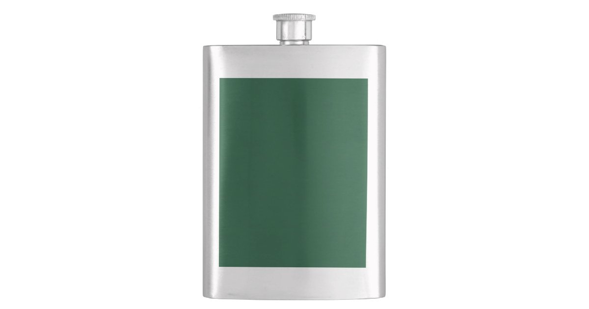 Elegant Modern Minimalist Forest Green Flask | Zazzle