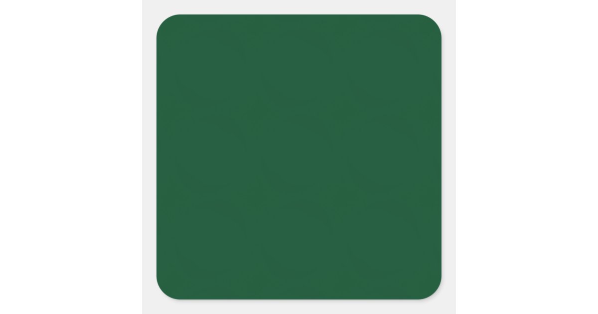 Elegant Modern Minimalist Forest Green Square Sticker | Zazzle
