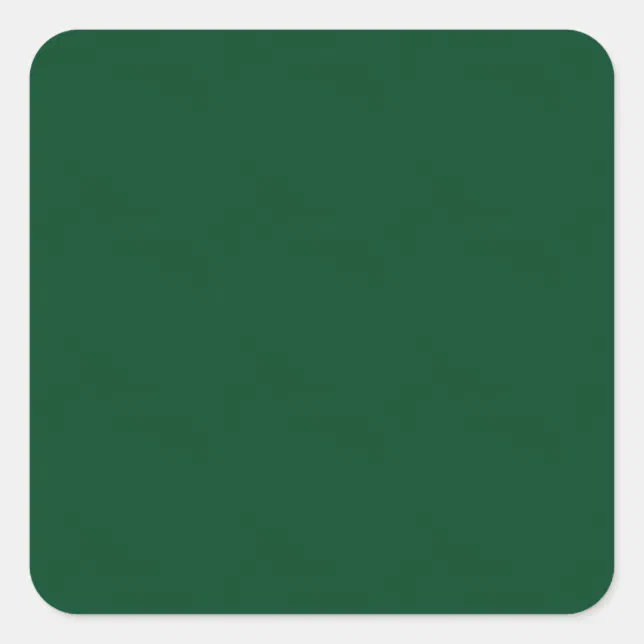 Elegant Modern Minimalist Forest Green Square Sticker | Zazzle