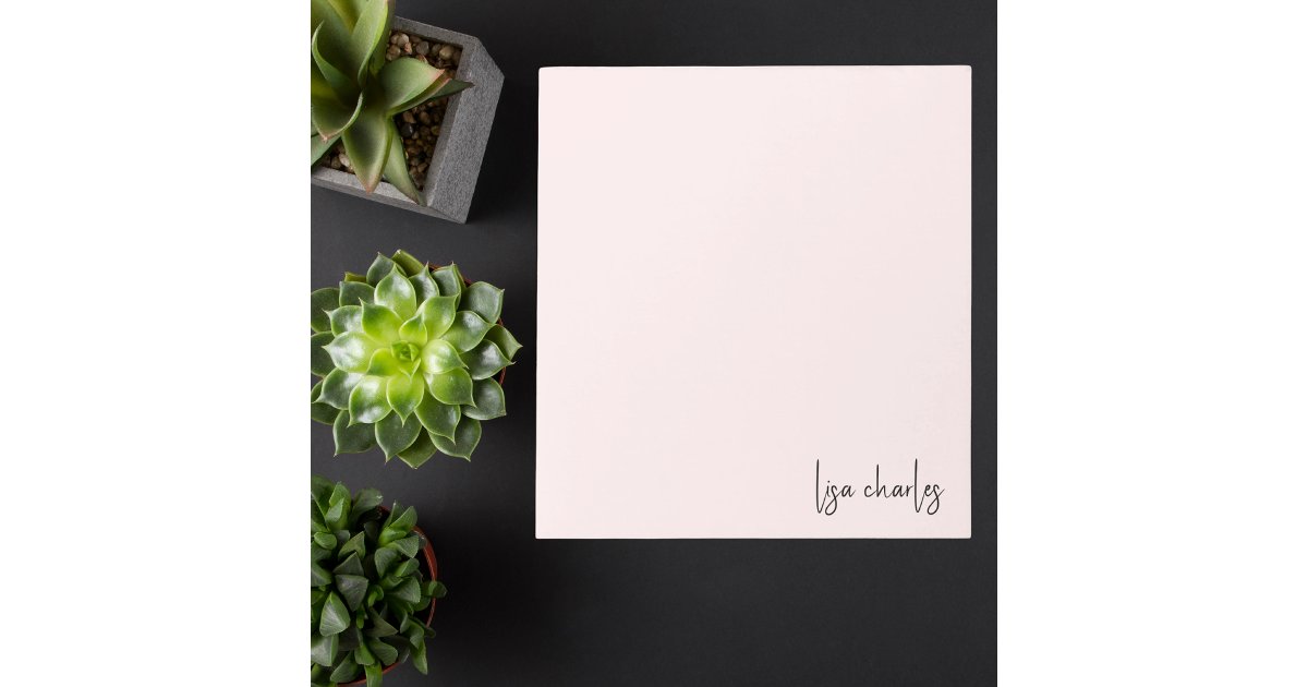 Elegant Modern Minimalist Girly Light Pink Notepad | Zazzle