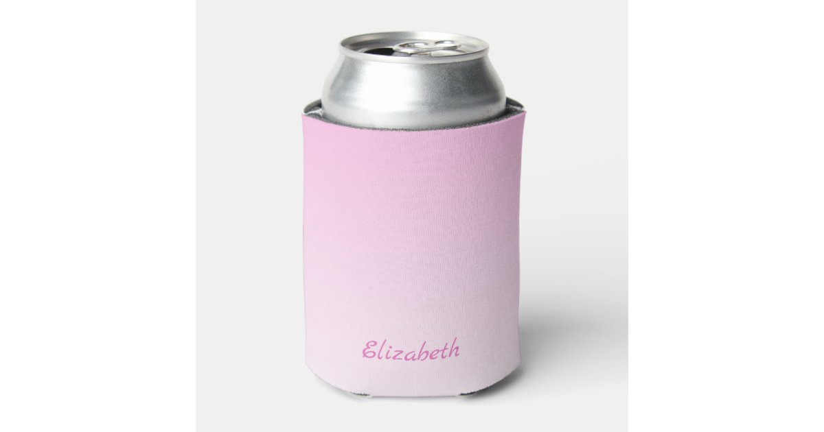 Elegant Modern Minimalist Gradient Pink Ombre Can Cooler | Zazzle