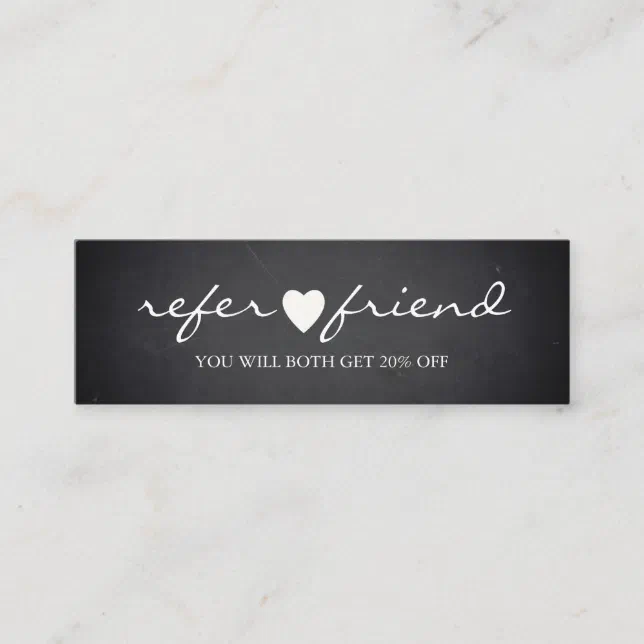 Elegant Modern Minimalist Heart Referral Card | Zazzle
