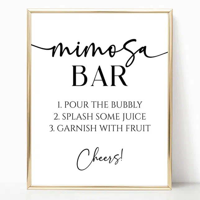 Elegant Modern Minimalist Mimosa Bar Sign | Zazzle