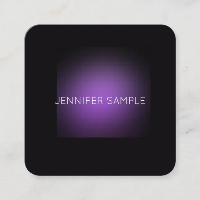Elegant Modern Minimalist Purple Template Luxury Square Business Card ...