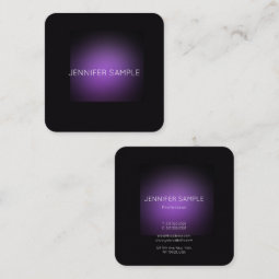 Elegant Modern Minimalist Purple Template Luxury Square Business Card ...