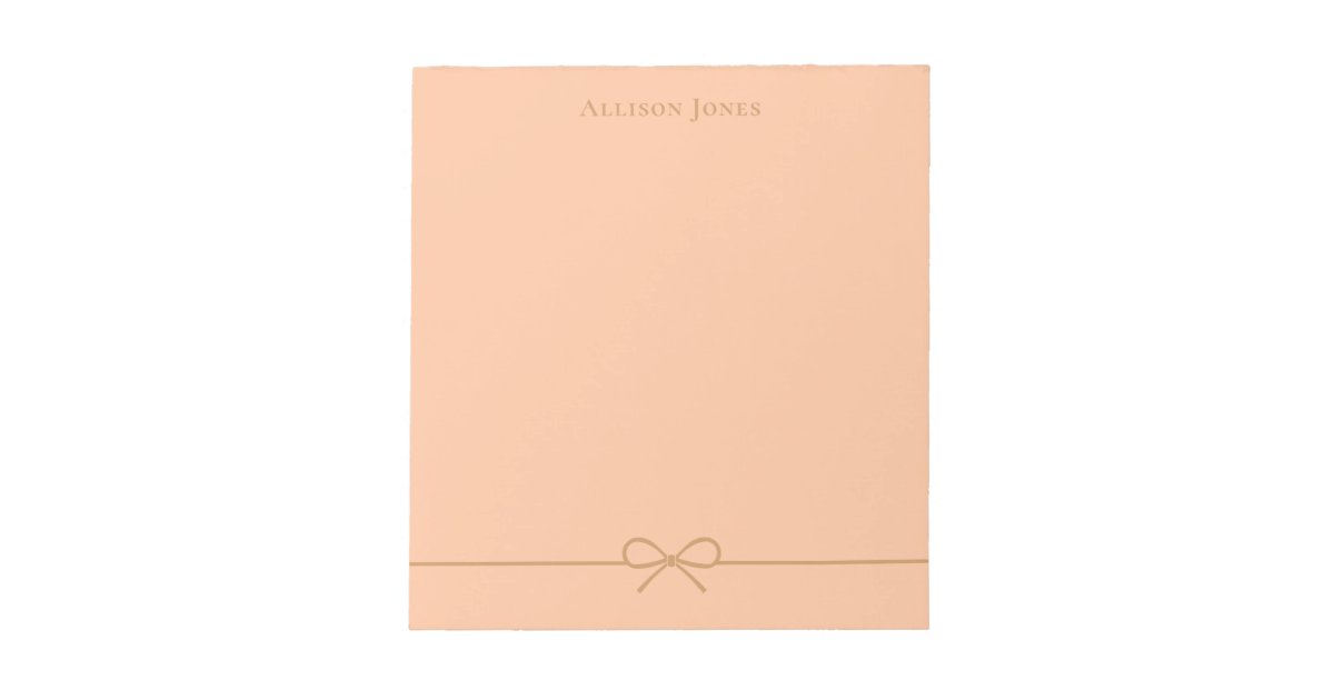 Elegant Modern Minimalist Trendy Girly Cute Bow Notepad | Zazzle