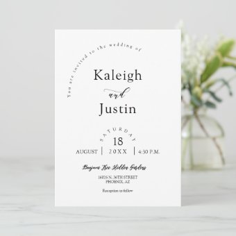 Elegant Modern Minimalist Wedding Photo QR Code Invitation | Zazzle