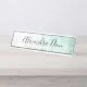 Elegant modern mint green glitter white marble desk name plate | Zazzle