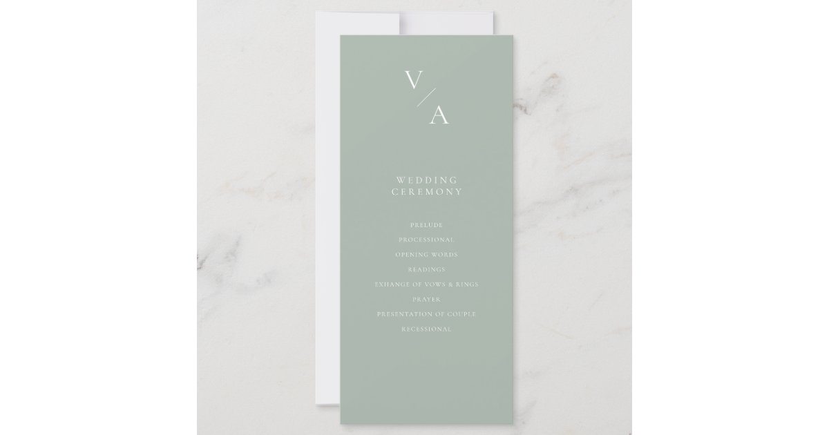 Elegant Modern Monogram Wedding Program | Zazzle