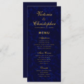 Elegant Modern Navy Blue Wedding Dinner Menu | Zazzle