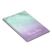 Elegant modern ombre purple & mint glitter marble notebook | Zazzle