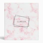 elegant modern pastel pink and white faux marble binder | Zazzle