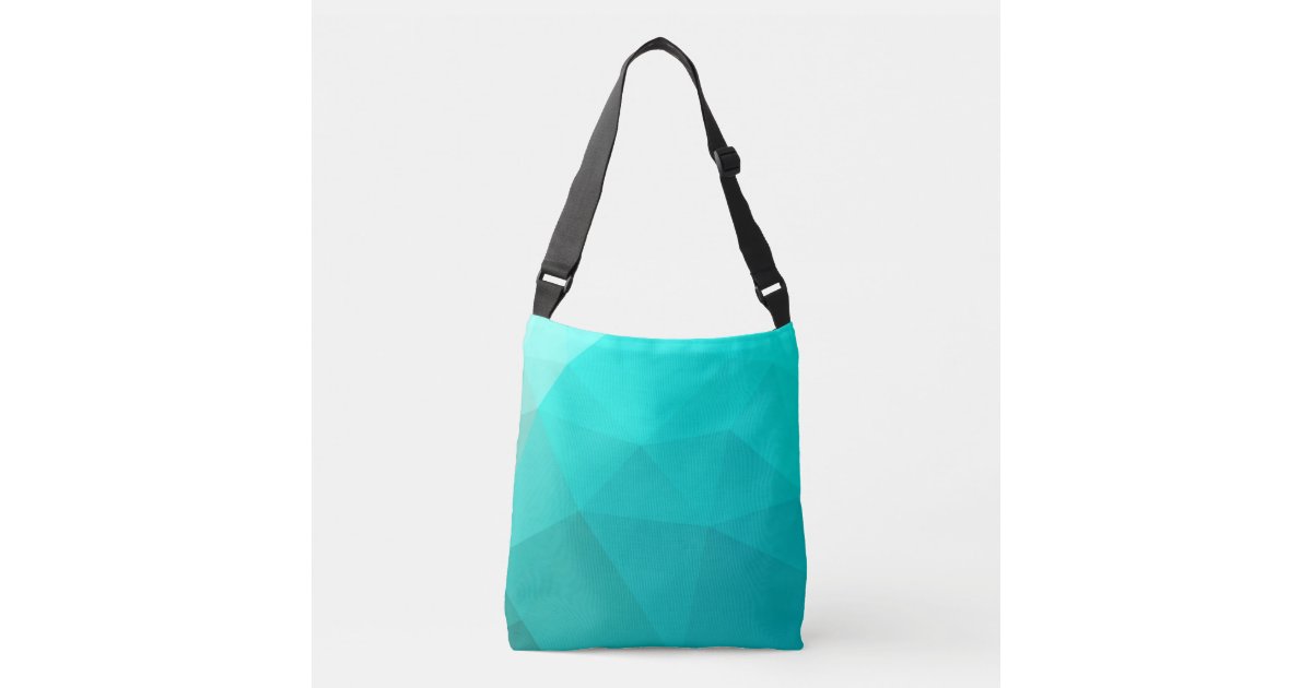 Elegant Modern Pastel Teal Geometric Polygons | Crossbody Bag | Zazzle