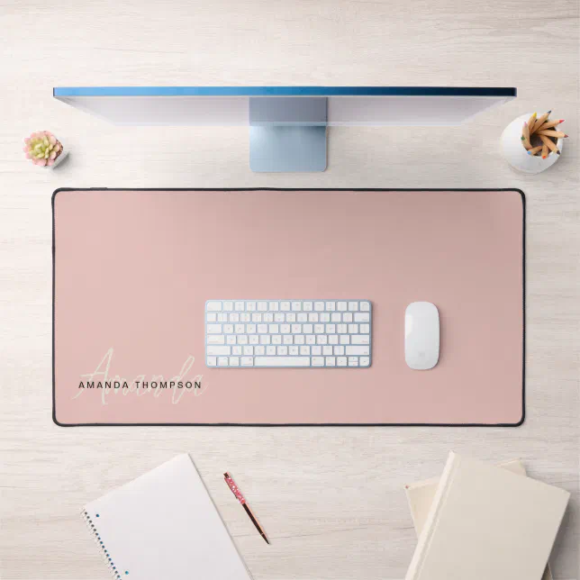 Elegant Modern Personalized With Name Monogram Desk Mat | Zazzle