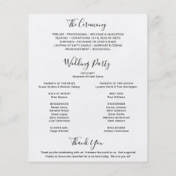 Elegant Modern Photo Budget Wedding Program Flyer | Zazzle