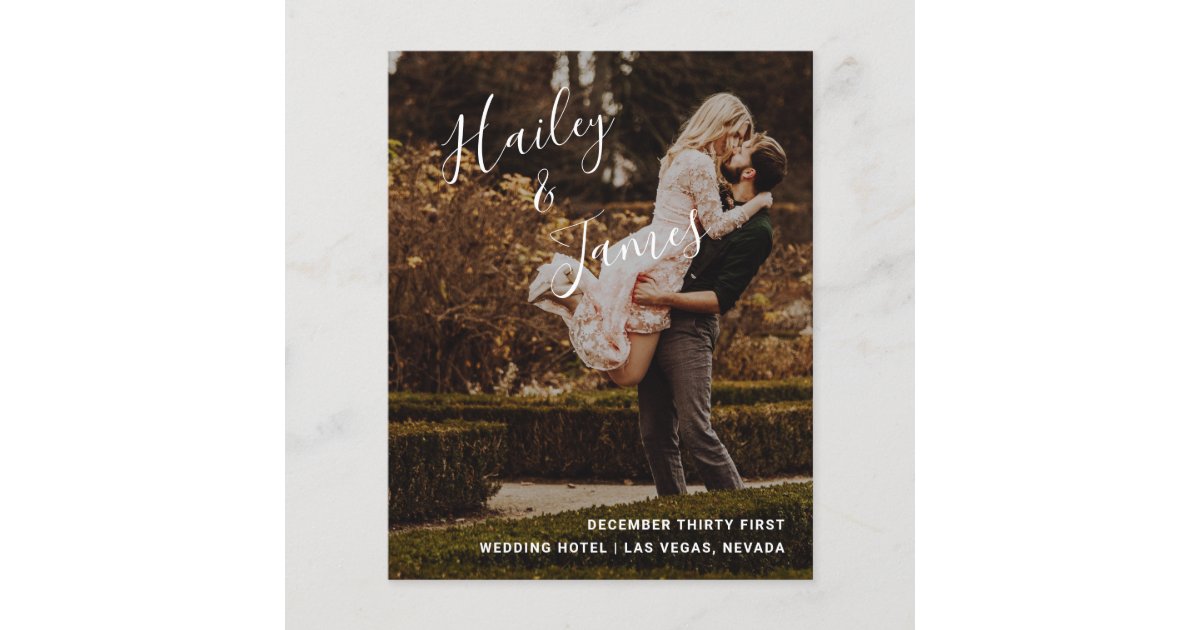 Elegant Modern Photo Budget Wedding Program Flyer | Zazzle