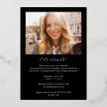 Elegant Modern Photo Gold Graduation Party Foil Invitation | Zazzle