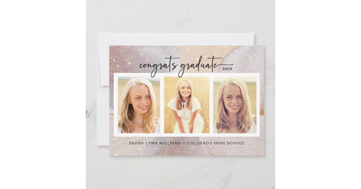 Elegant Modern Photo Graduation Announcement | Zazzle