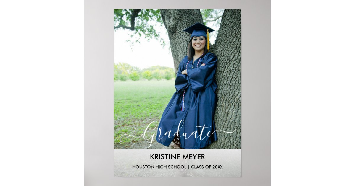Elegant Modern Photo Graduation Poster | Zazzle