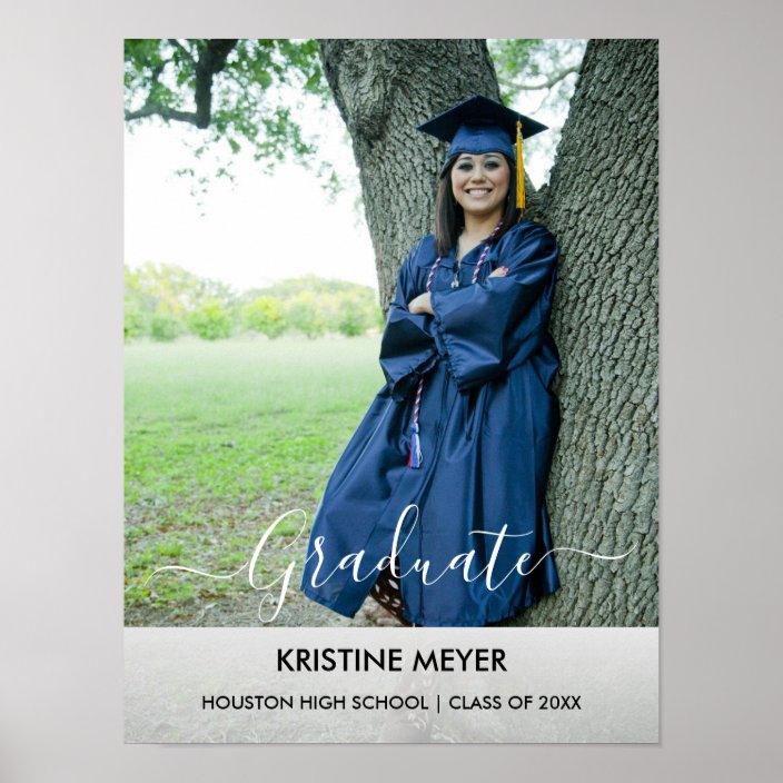 Elegant Modern Photo Graduation Poster | Zazzle.com