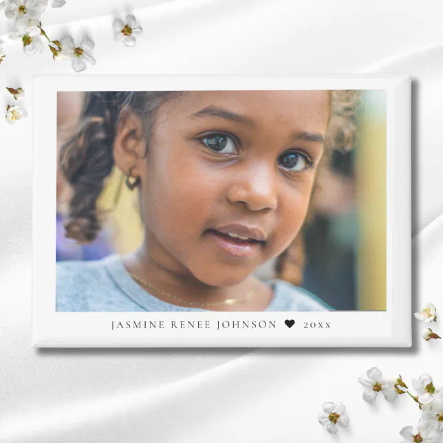 Elegant Modern Photo Name Magnet | Zazzle