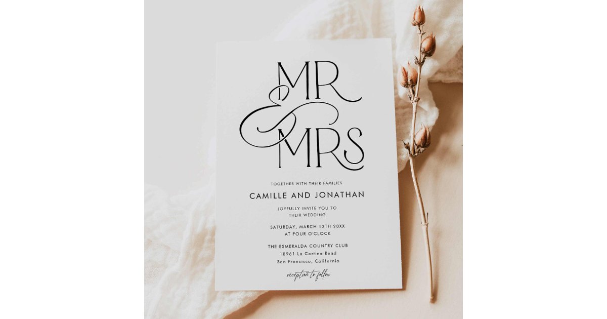 Elegant Modern Photo Wedding Invitation | Zazzle