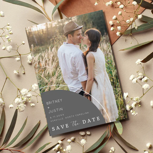 Elegant Modern Photo Wedding Save the Date | Zazzle