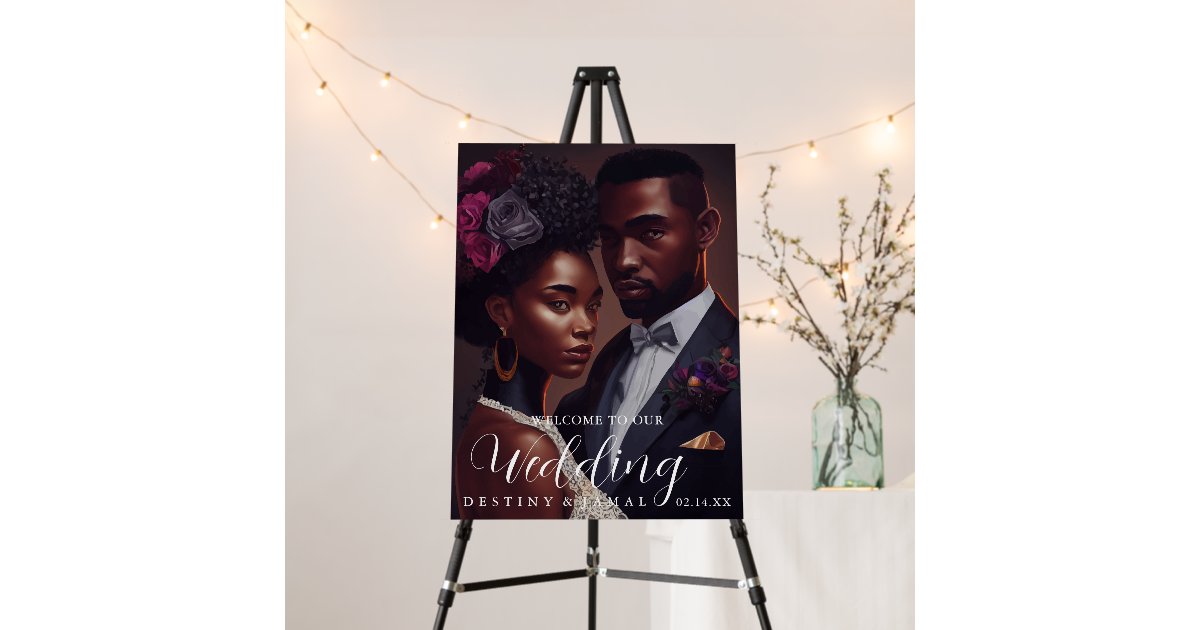 Elegant Modern Photo Welcome Wedding Script Sign | Zazzle