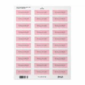 Elegant Modern Pink Feminine Minimalist Personal Label | Zazzle