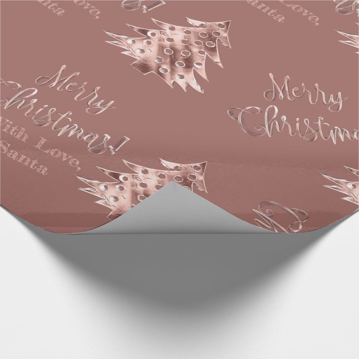 Elegant Modern Pink Rose Gold Christmas Tree Wrapping Paper | Zazzle.com